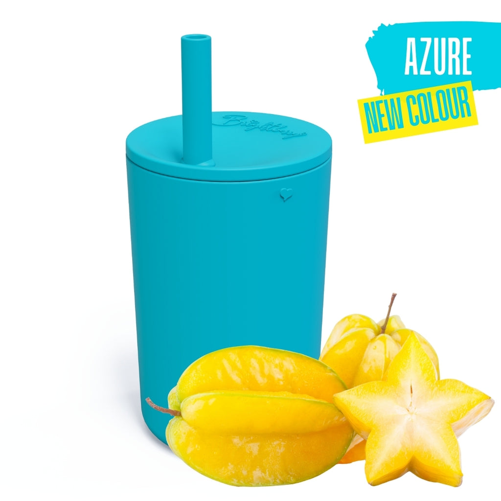 Kids Smoothie Cup with Straw & Secure Lid | Sippy Silicone Training Cup ...