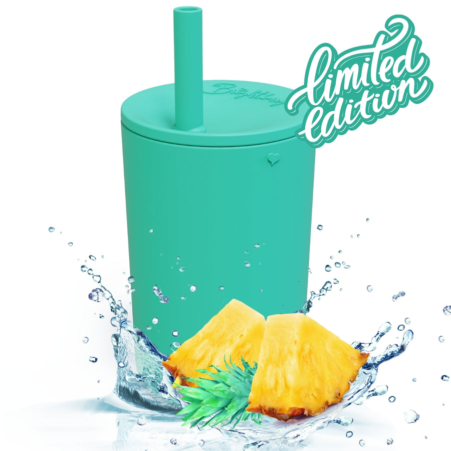 Kids Smoothie Cup with Secure Lid | Silicone Straw Cup | Brightberry