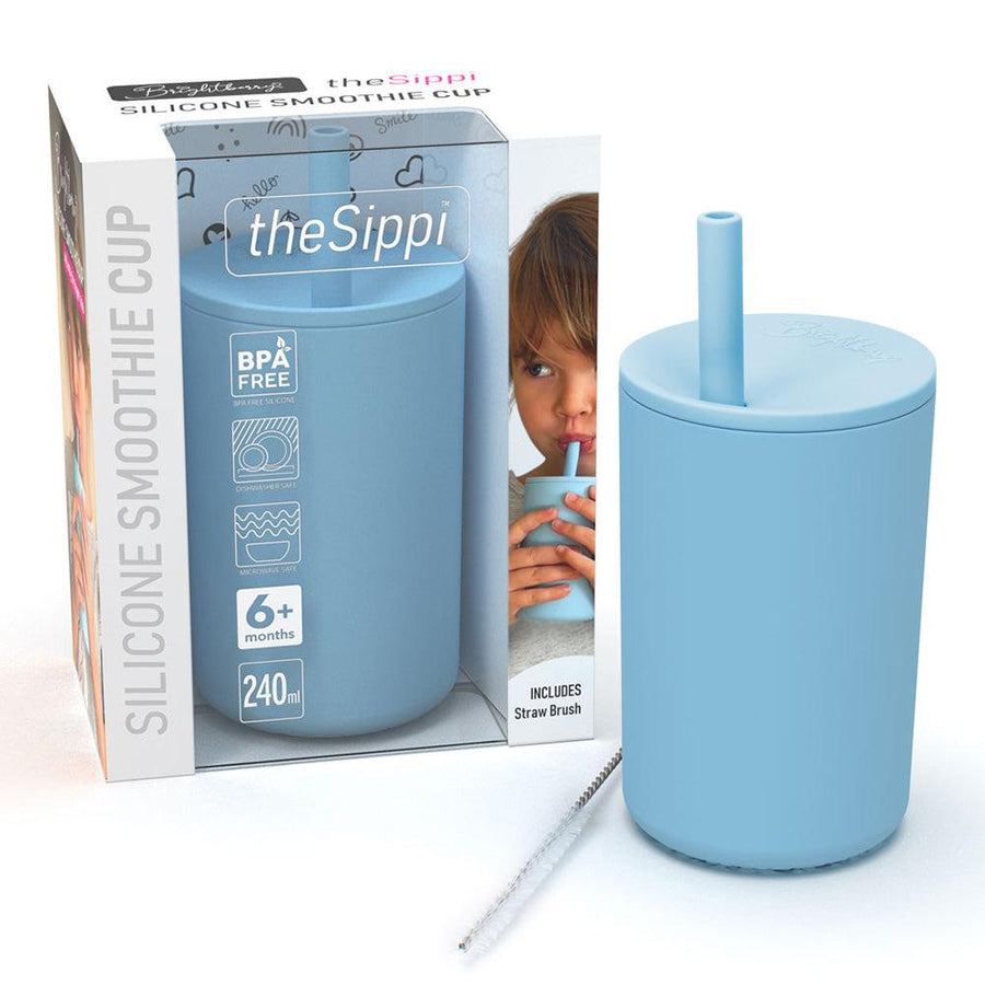 Kids Smoothie Cup with Straw & Lid | Sippy Silicone Training Cup ...